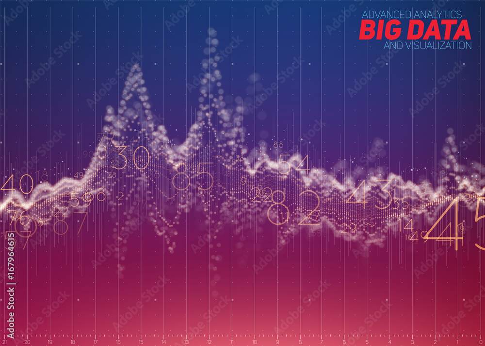 Vector abstract colorful financial big data graph visualization ...