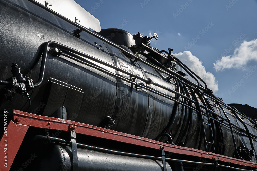 boiler of the historic steam locomotive. Stock Photo | Adobe Stock