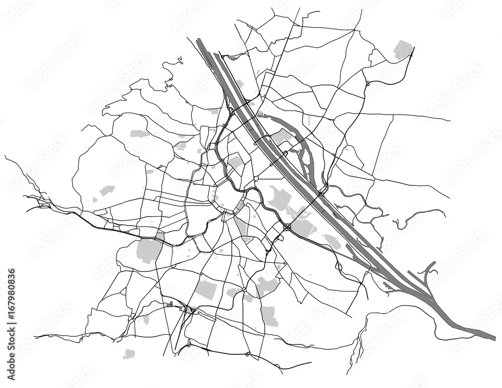 vector map of the city of Vienna, Austria Stock Vector | Adobe Stock
