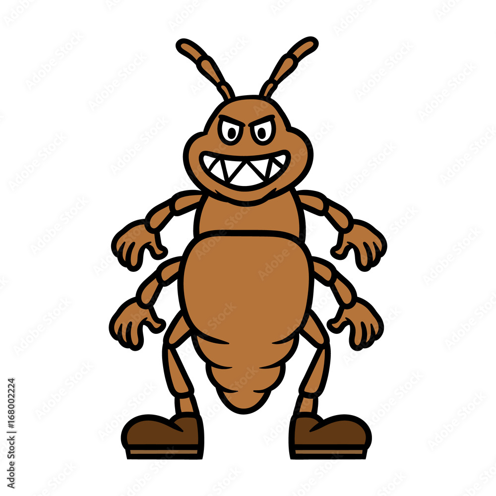 Cartoon Lice or Insect Character Stock Vector | Adobe Stock