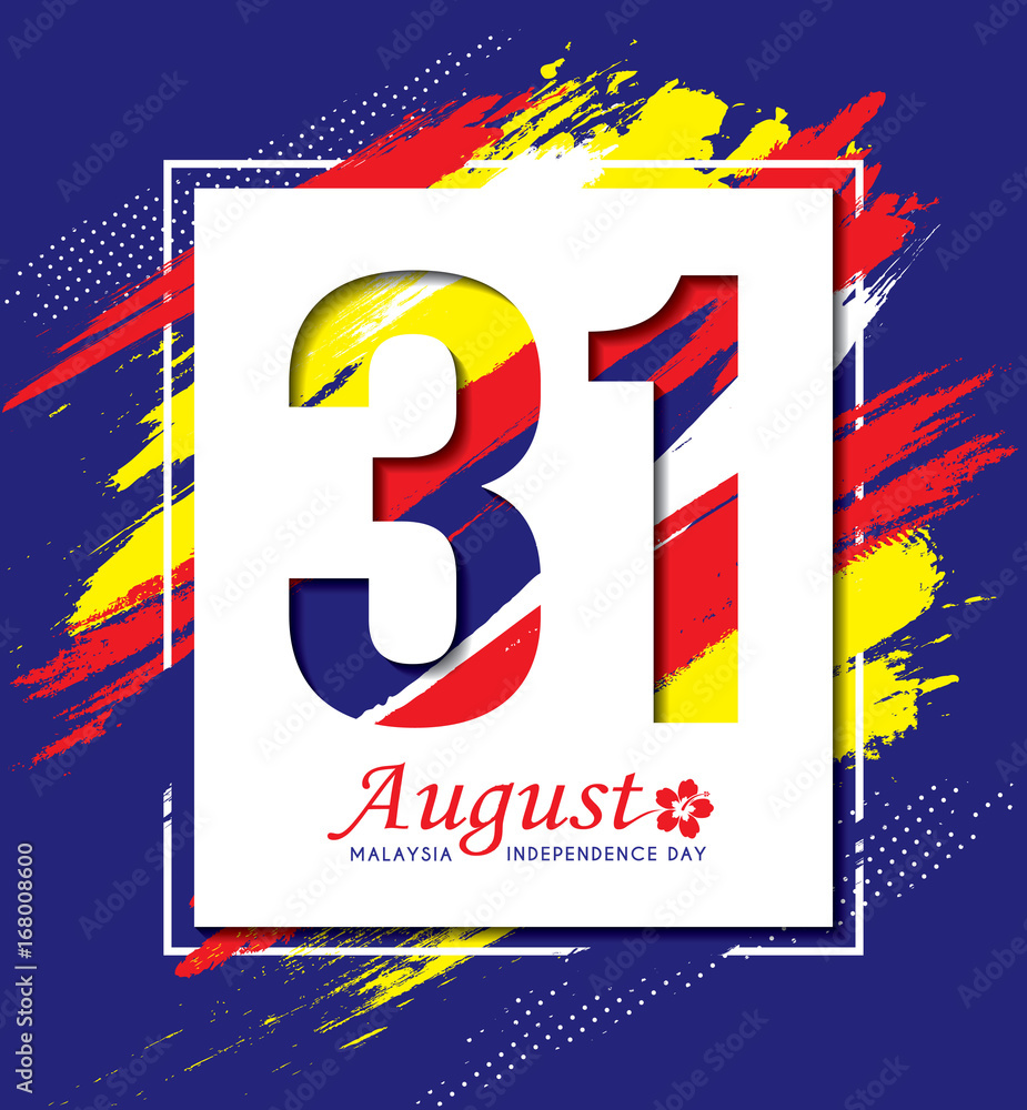31 August - Malaysia Independence Day illustration. Modern abstract art ...