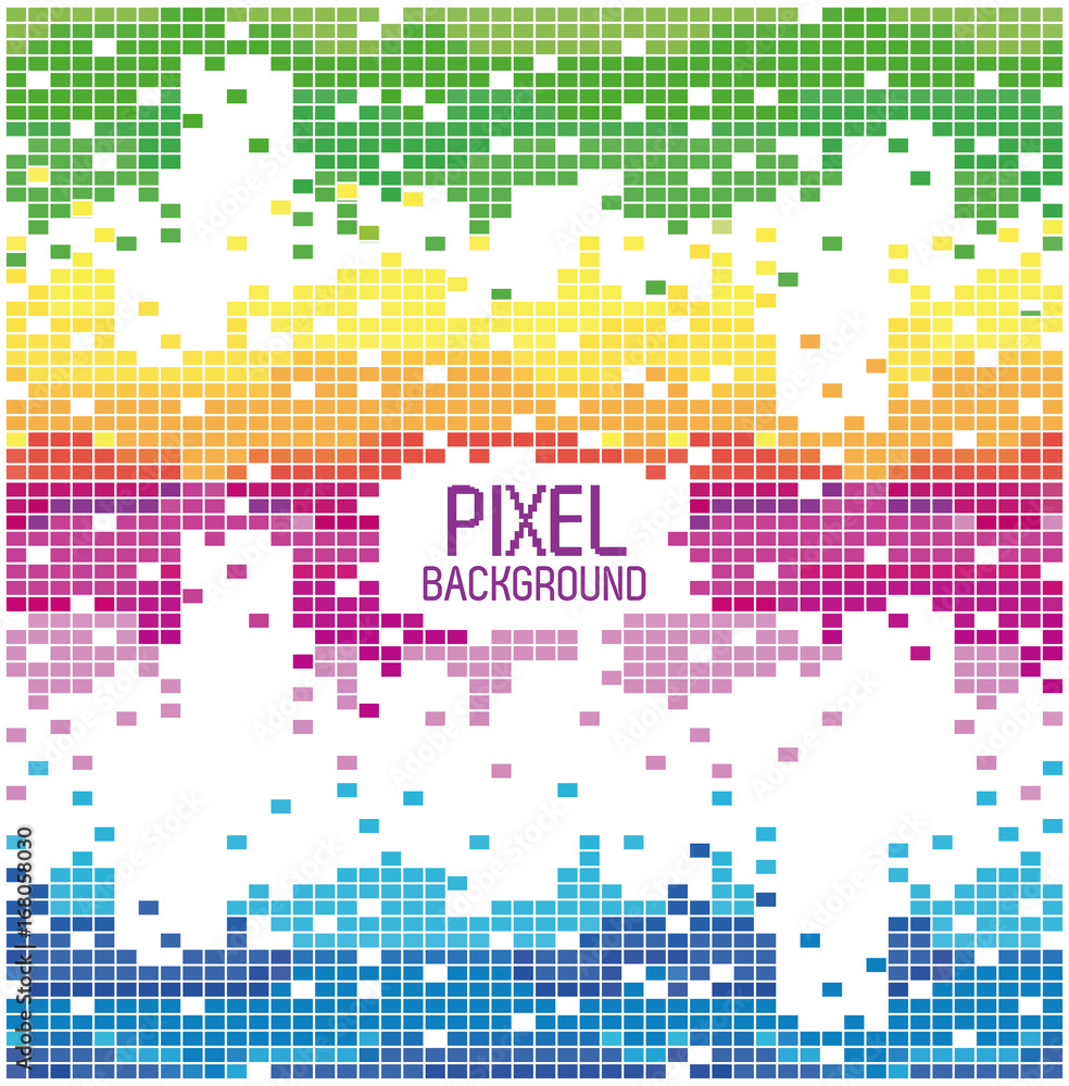 pixel background text with design blue yellow red and green pixel ...