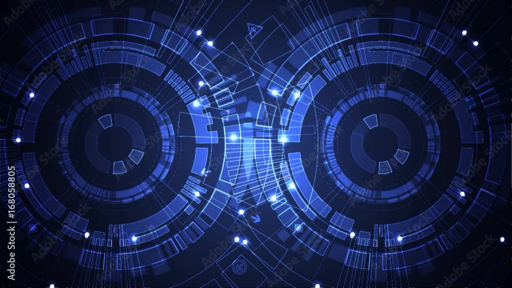 Abstract blue digital communication technology animation Stock Video ...