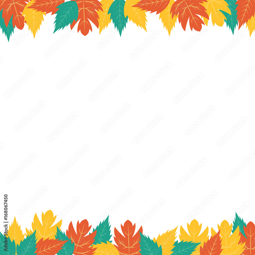 Autumn leaves border banner with copy space Stock Vector | Adobe Stock