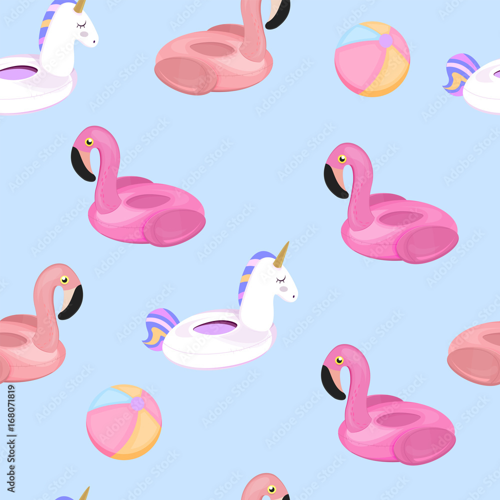 Funny pool float flamingo. Vector illustration. Pool toy flamingo ...