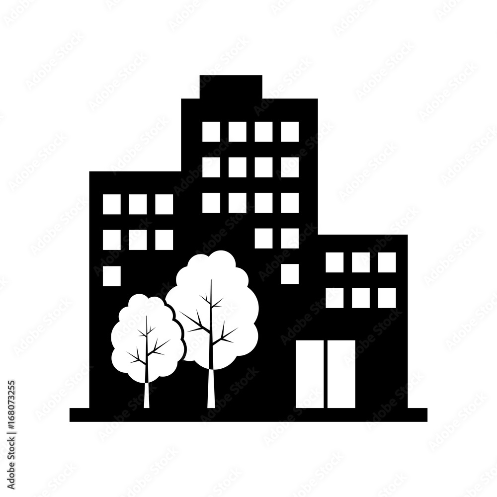 City vector icon on white background Stock Vector | Adobe Stock