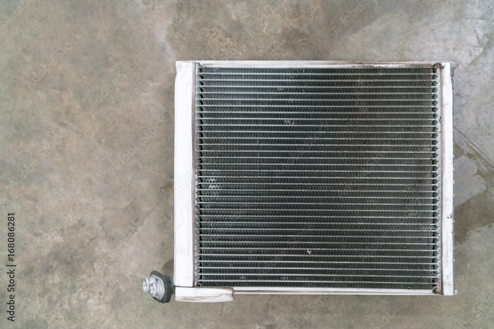 Coil or evaporator part of central air conditioner front view on ...