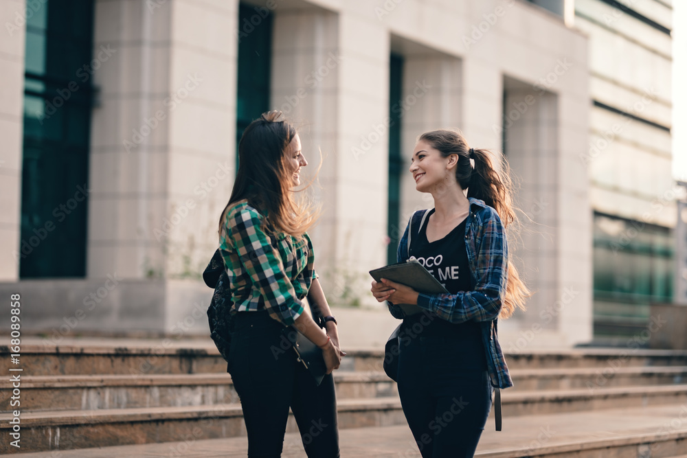 Friends Talking In Class