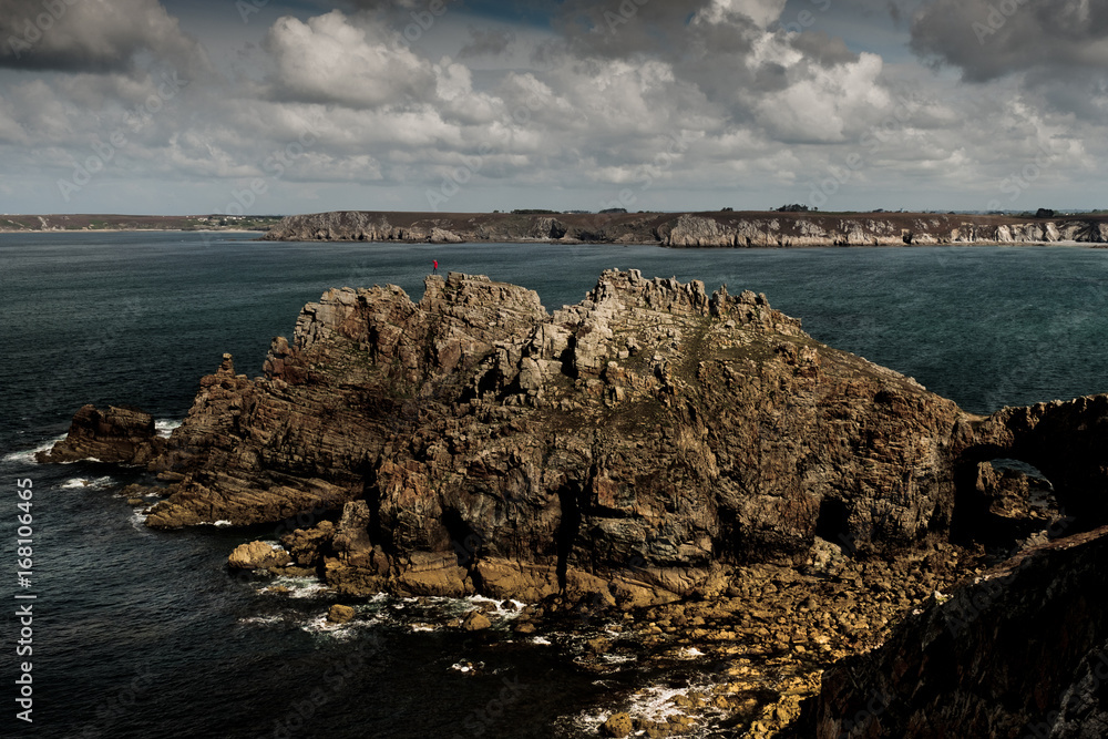 roche piton rocheux falaise bretagne plage crozon camaret paysage côte ...