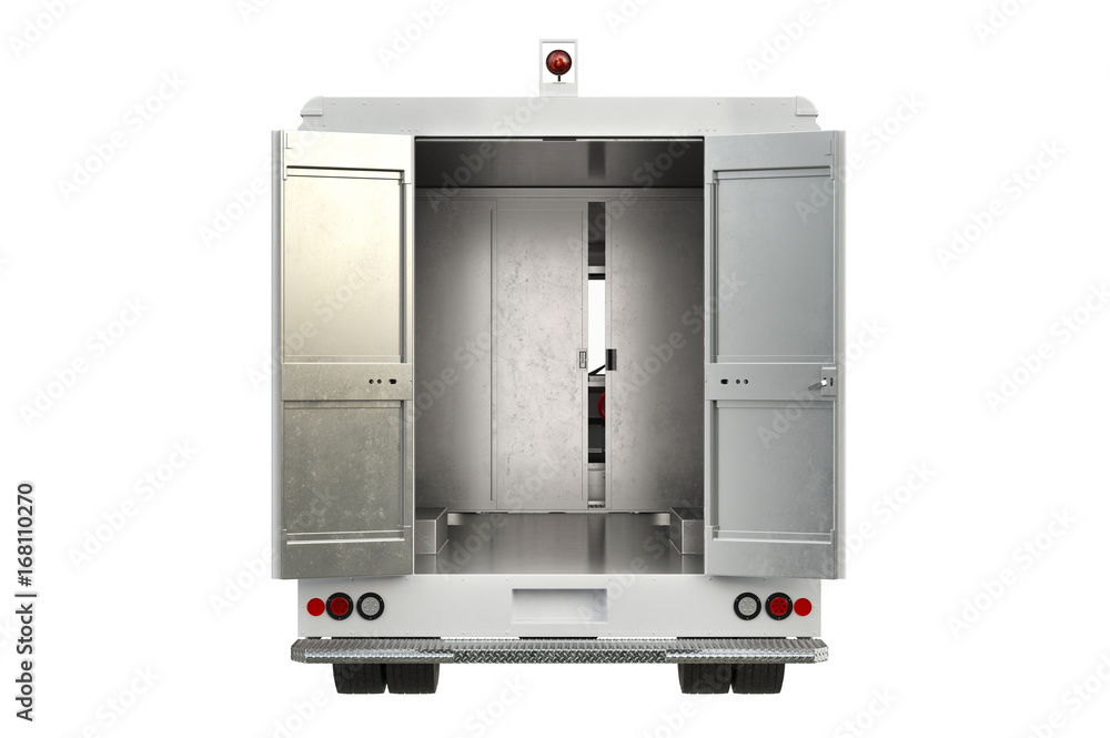 Van car open door, back view. 3D rendering Stock Illustration | Adobe Stock