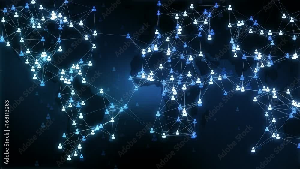 Social Network Connections Connecting People On The Internet Nodes Transforming Into The Shape