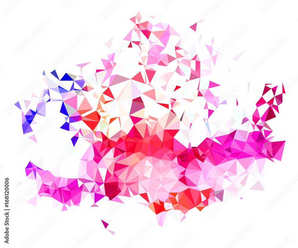 Abstract color splash shape. Triangulated geometric low poly background ...