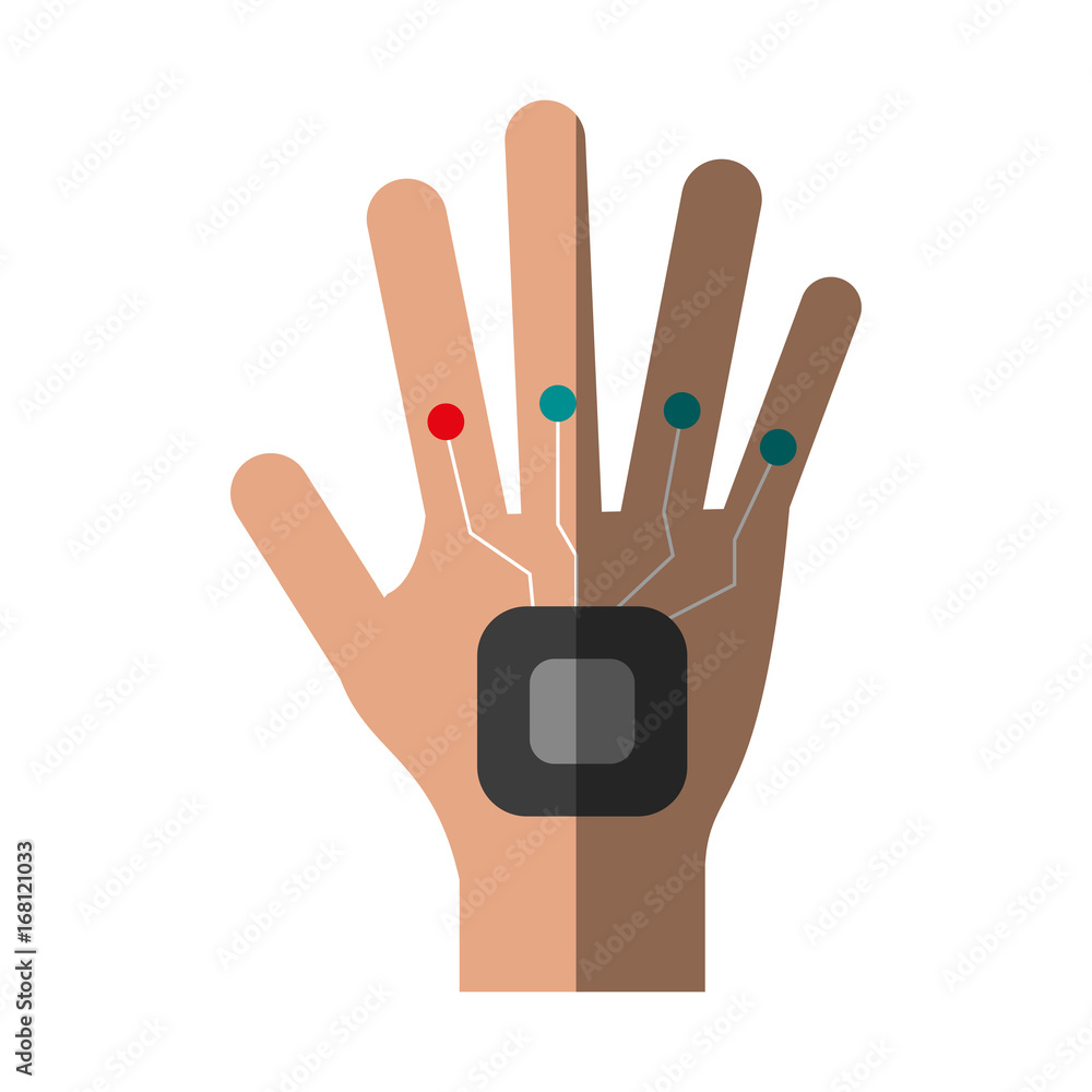 hand movement sensors virtual reality gadget icon image vector ...