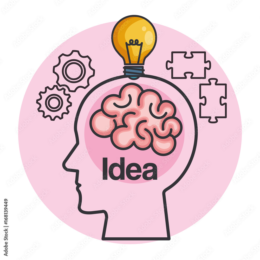 human head creating a new idea vector illustration Stock Vector | Adobe ...