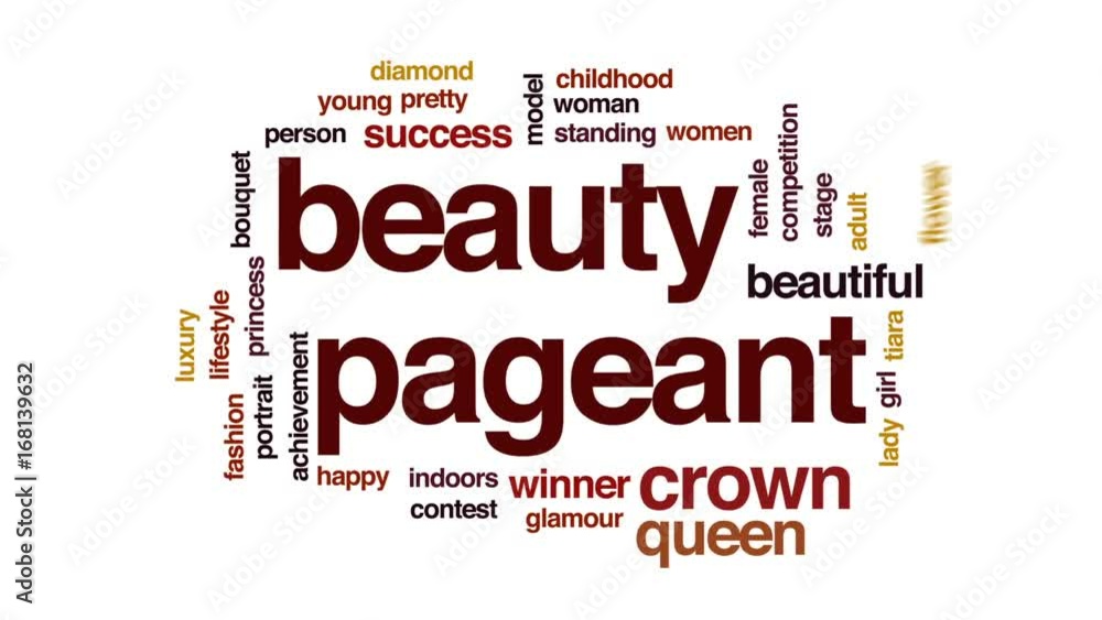 Beauty pageant animated word cloud, text design animation. Stock Video ...
