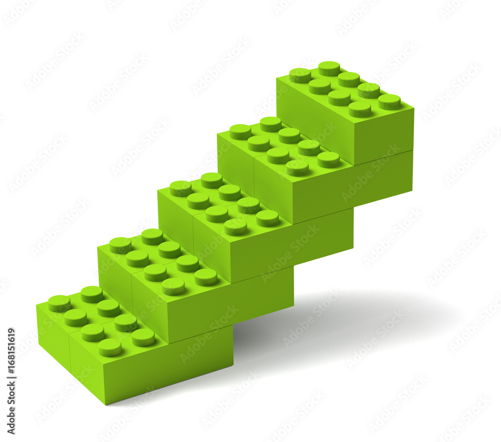 Building blocks stairs 3D Stock Photo | Adobe Stock