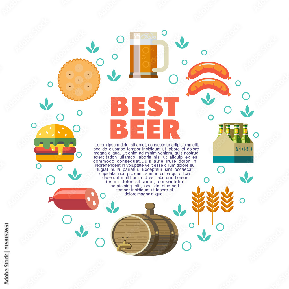 Vector elements are arranged in a circle. The best beer, vector ...