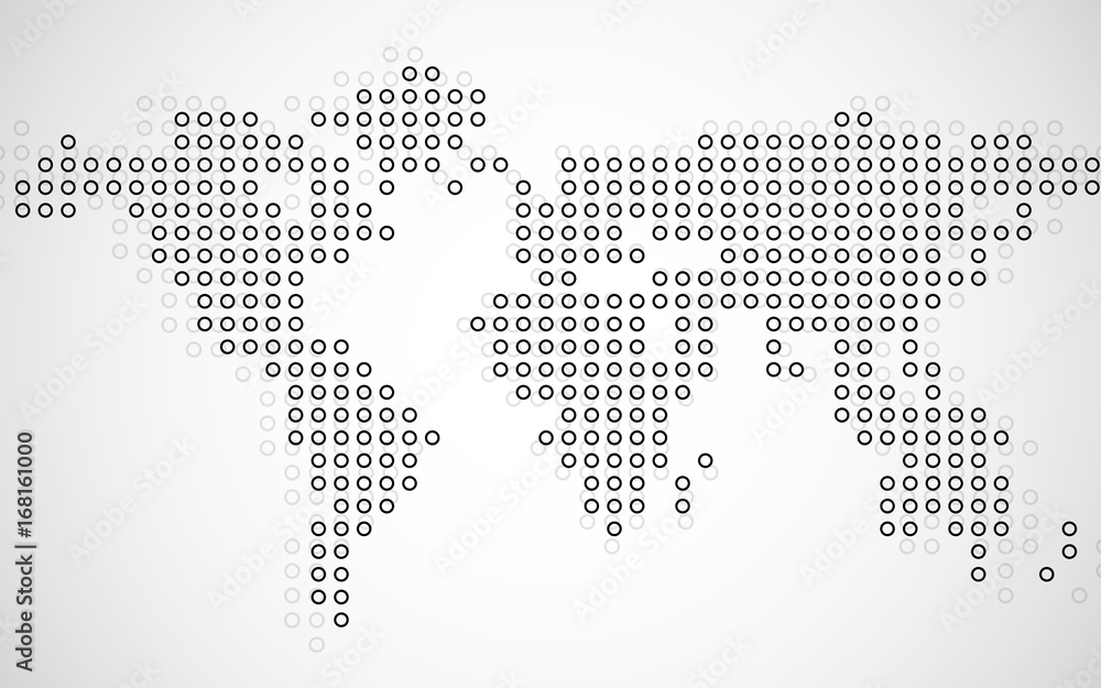 Abstract world map of dots on white background. Vector Stock Vector ...