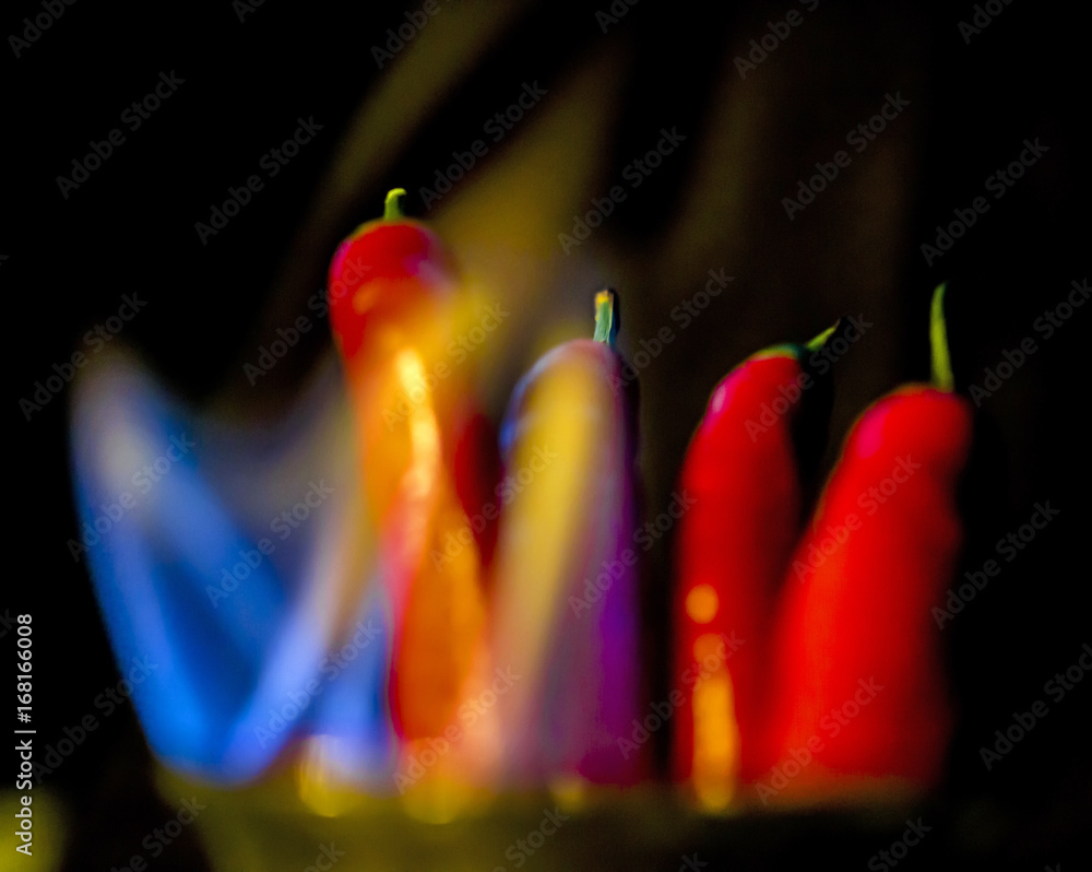 Red-hot, fire, flame, hot pepper, chili peppers, capsicum, paprika, red ...