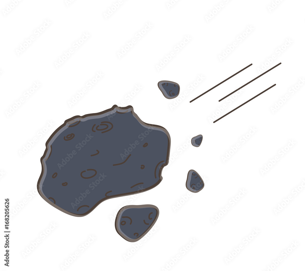 Cartoon Asteroid Vector Illustration Stock Vector | Adobe Stock
