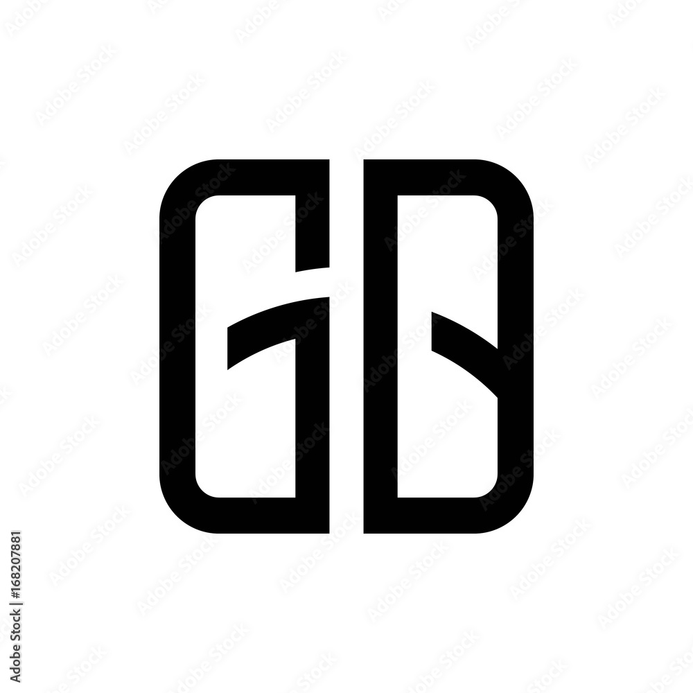 initial letters logo gq black monogram square rounded shape vector ...