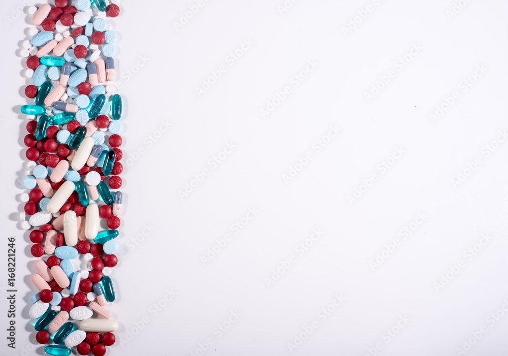 Vertical Left SIde Border of pills Stock Photo | Adobe Stock