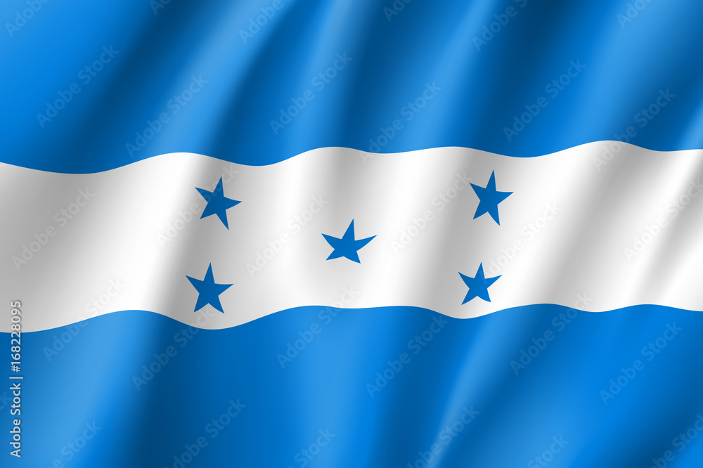 Flag Honduras realistic icon. State insignia of the nation in realistic ...