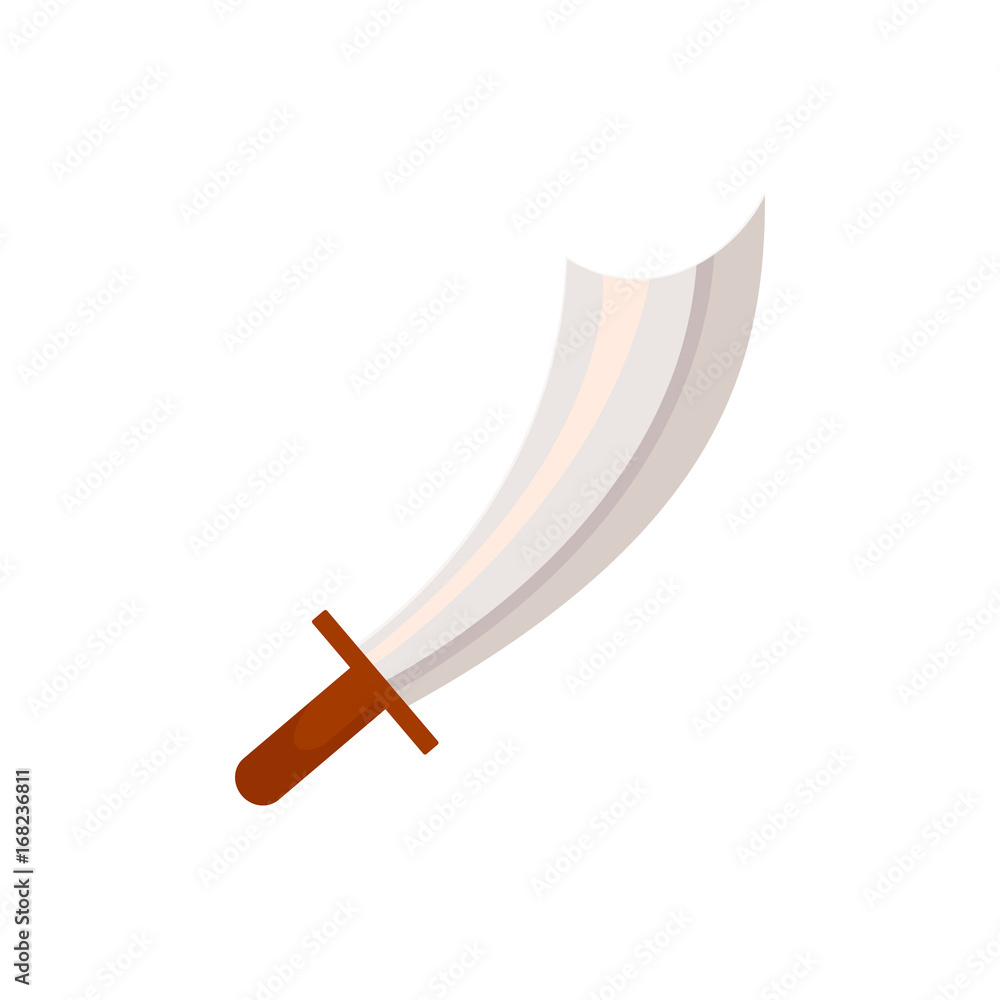 Pirate, corsair medieval cutlass, sword with curved blade, comic style ...