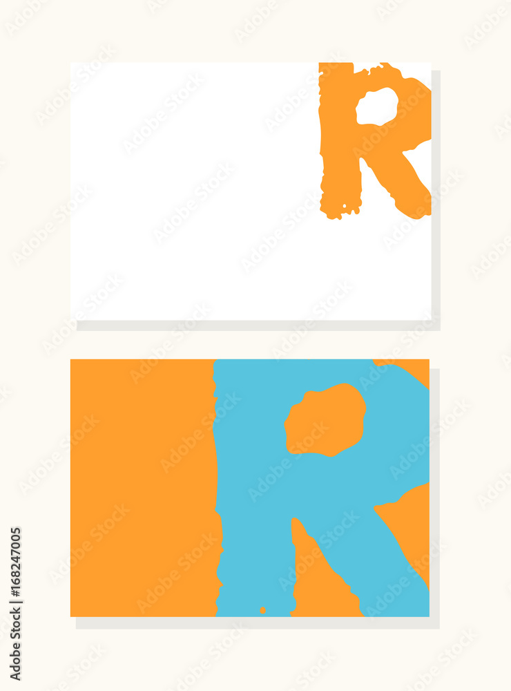 Vector hand drawn letter R with smooth acrylic brush style edges ...
