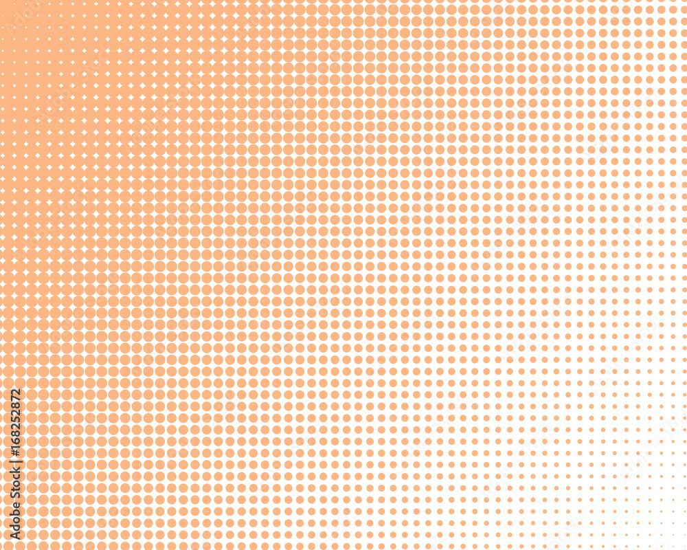 Vertical gradient orange halftone dots background. Pop art template ...