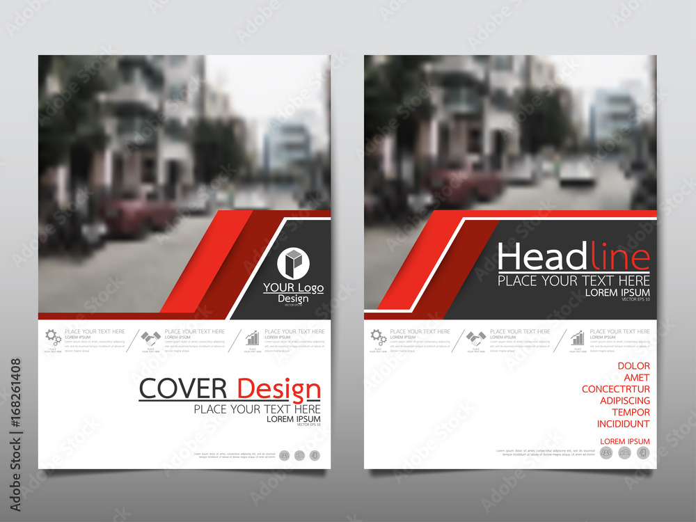 Red flyer cover business brochure vector design, Leaflet advertising ...
