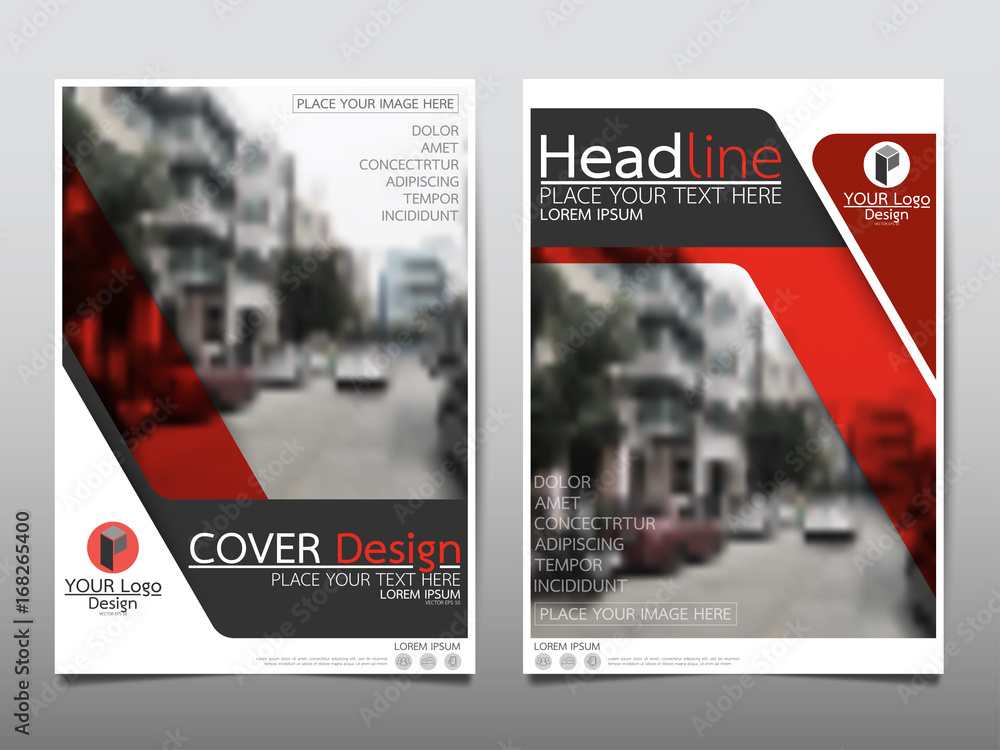 Red flyer cover business brochure vector design, Leaflet advertising ...