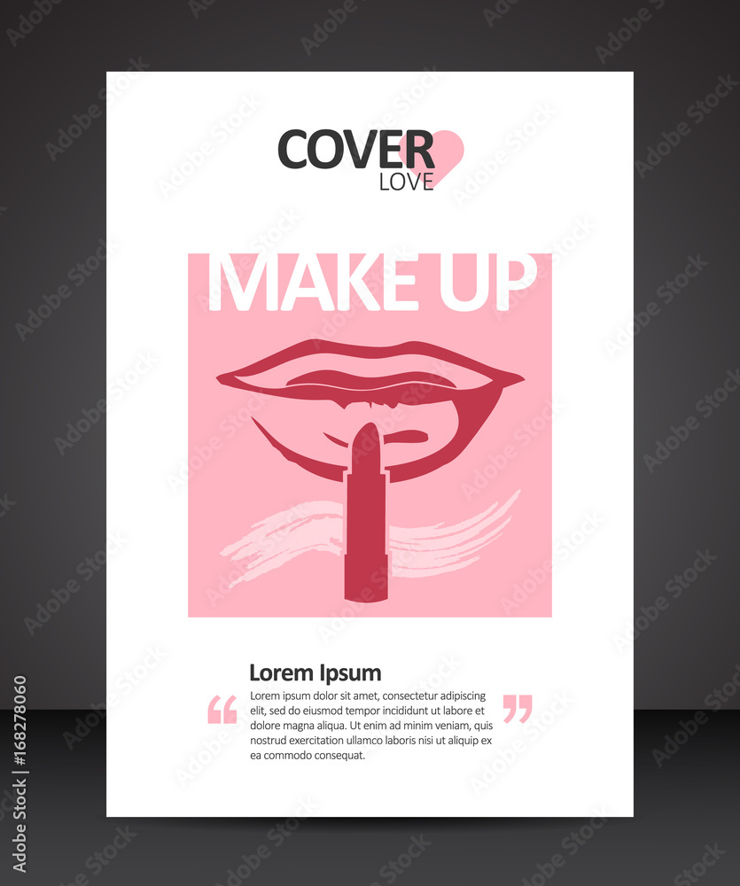 Make up beauty trendy cover design annual report, vector template ...