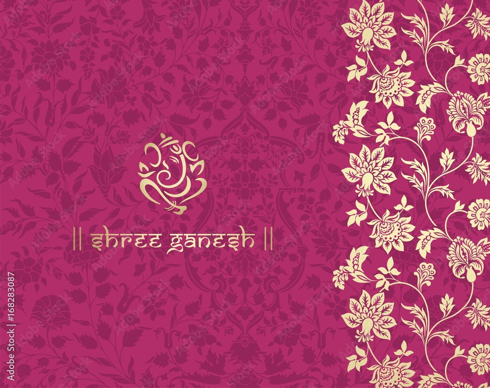Ganesha, wedding card, royal Rajasthan, India Stock Vector | Adobe Stock