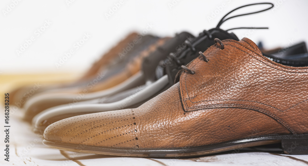 Men shoes collection - different models and colors Stock-Foto | Adobe Stock