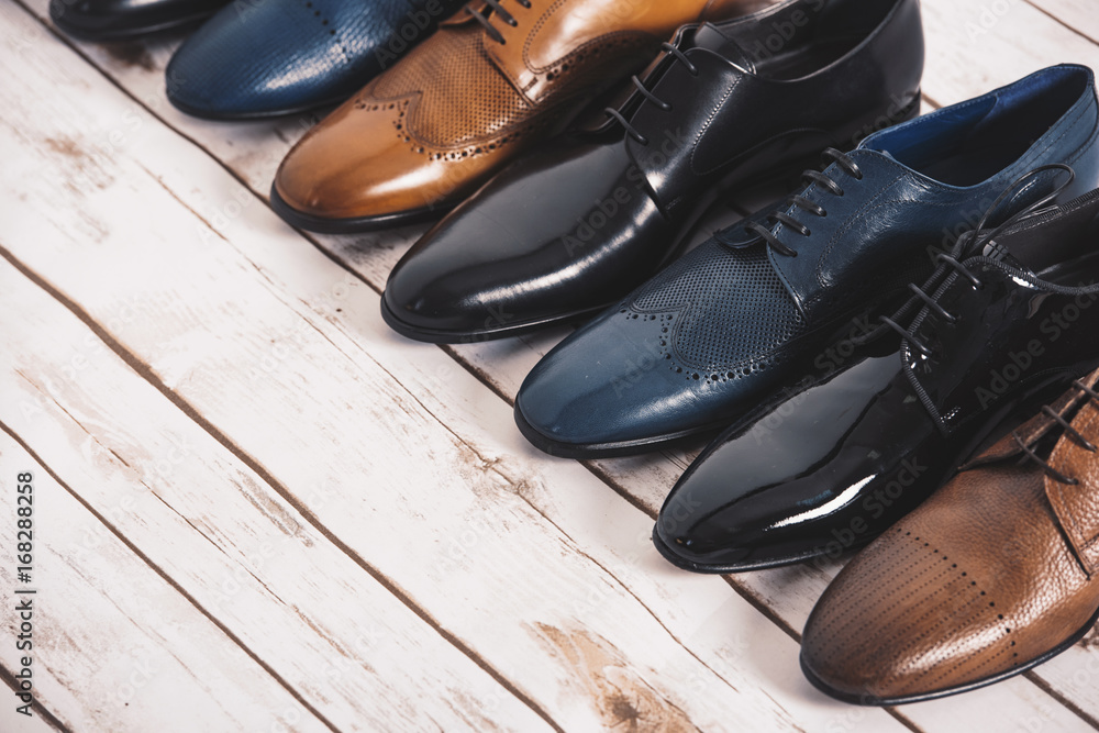 Men shoes collection - different models and colors Stock Photo | Adobe ...