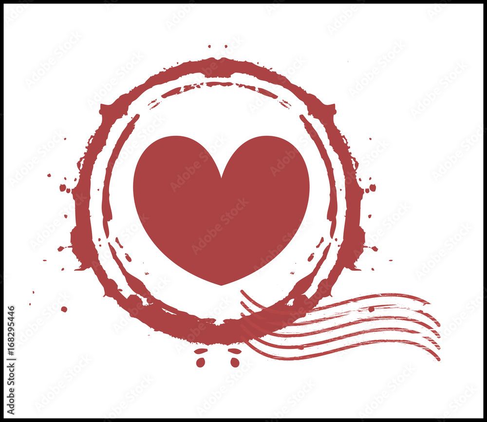 Grunge Heart Stamp Stock Vector | Adobe Stock