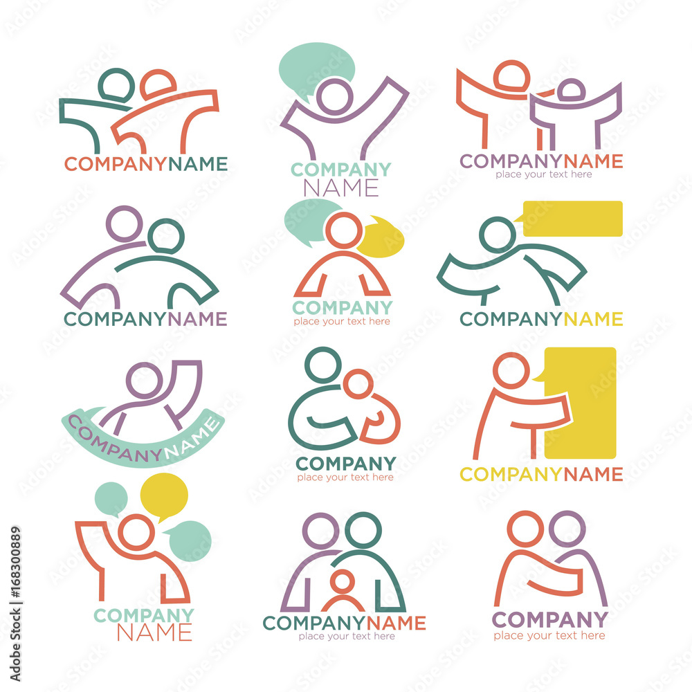 Family parents and child care logo templates. Vector symbols of Stock ...