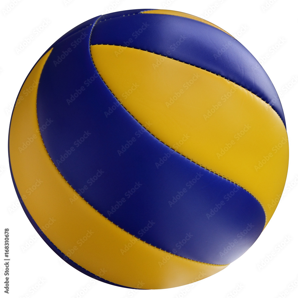 Blue-yellow volleyball ball. Stock Photo | Adobe Stock