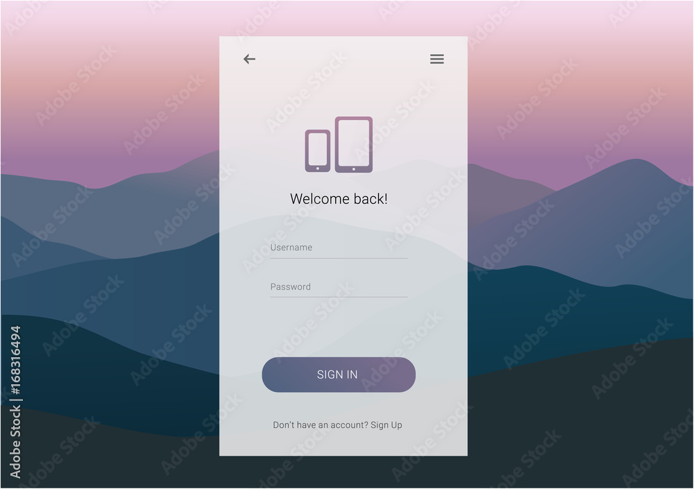 login screen ui design Stock Vector | Adobe Stock
