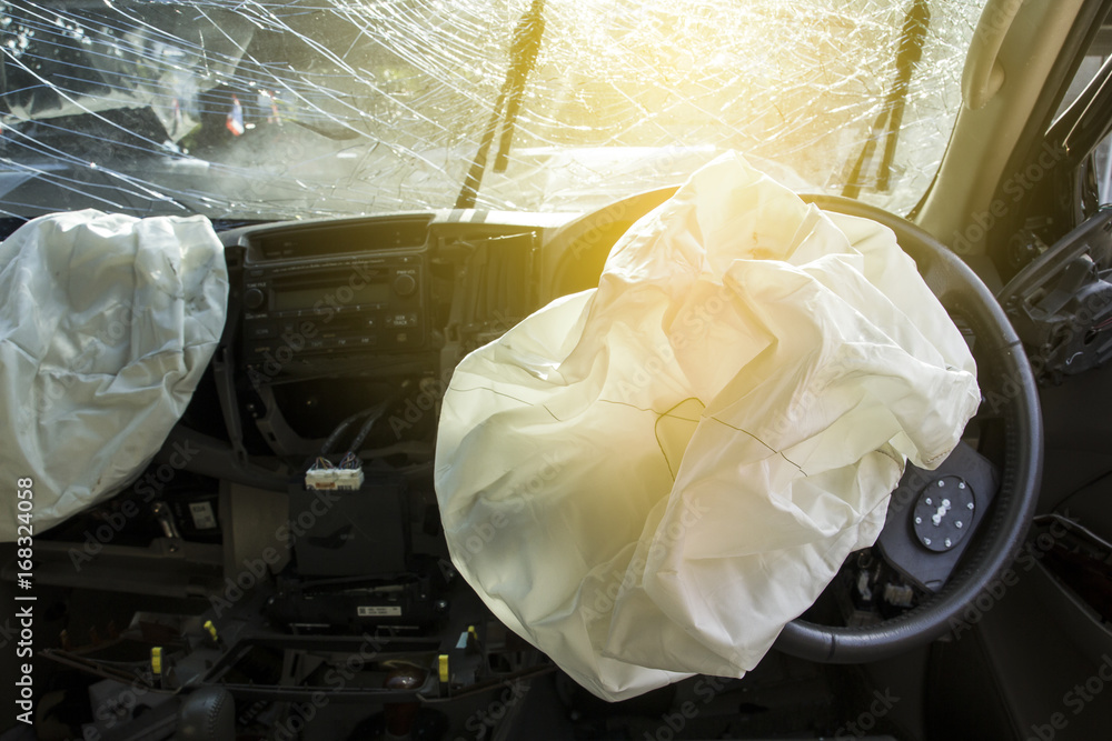 Car of accident Make airbag explosion damaged at claim the insurance ...