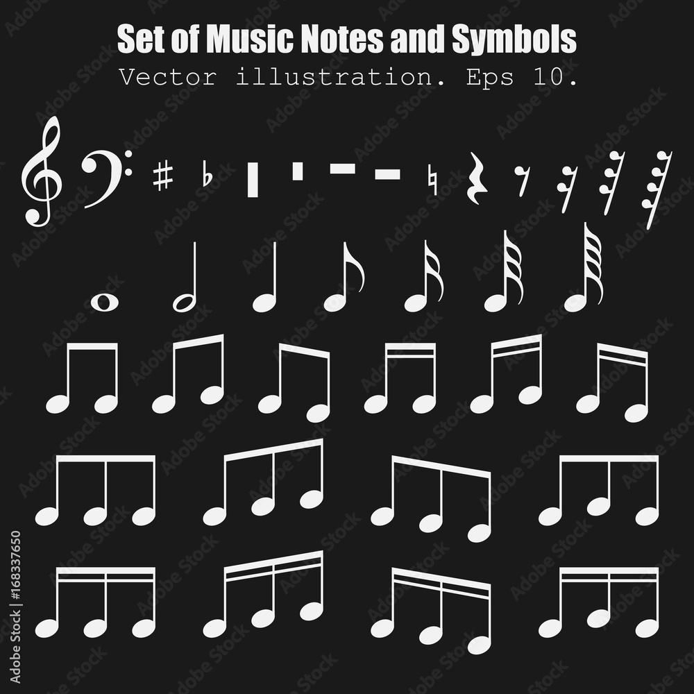 Music Symbols Black Background