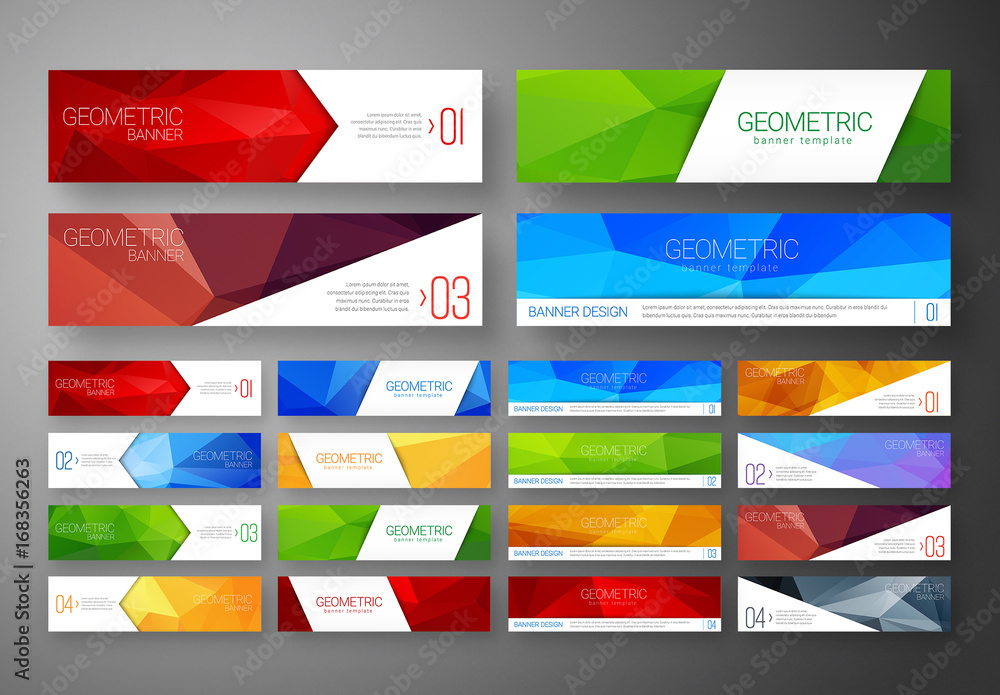 16 Web Banners with Gemetric Elements Stock Template | Adobe Stock