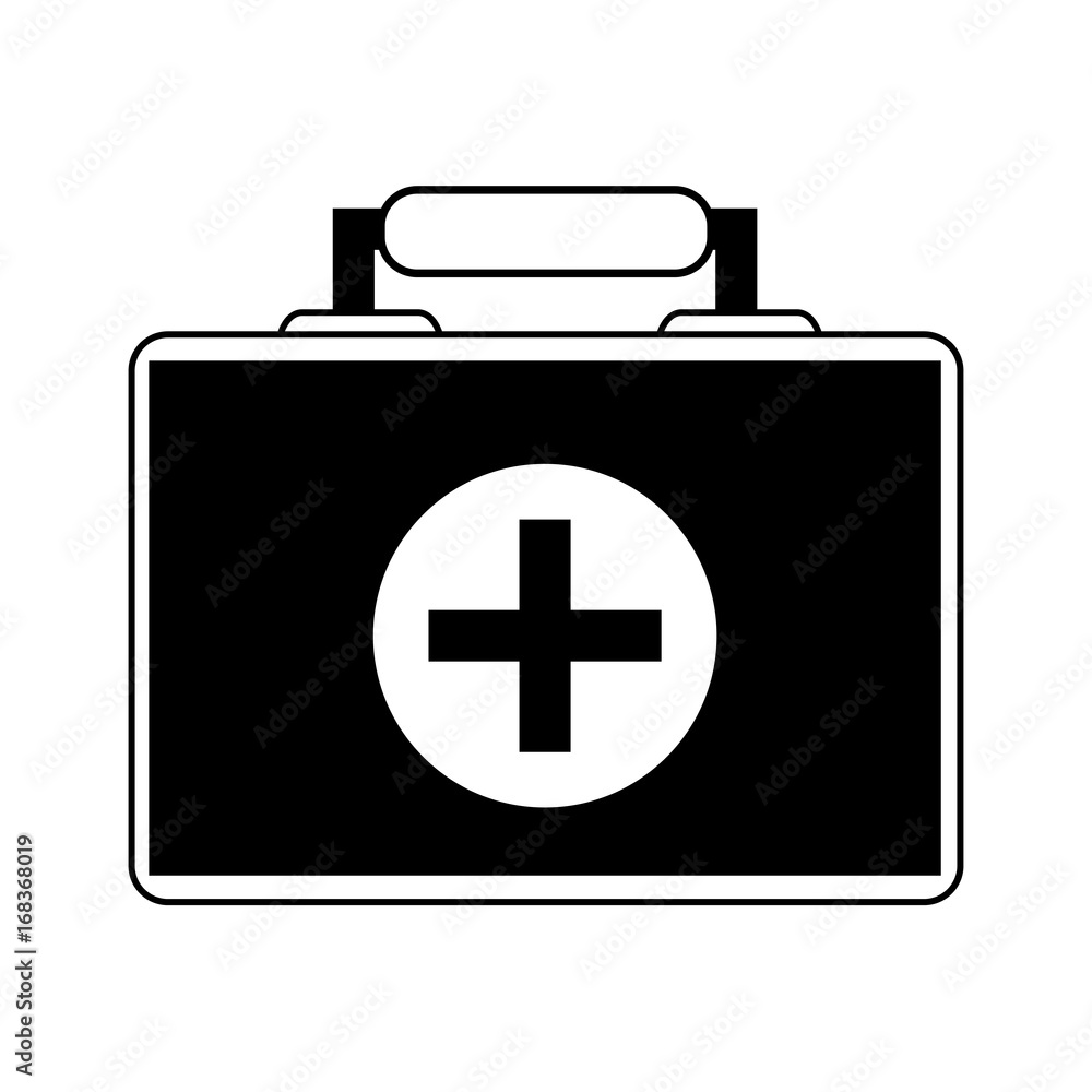 first aid kit healthcare icon image vector illustration design black ...