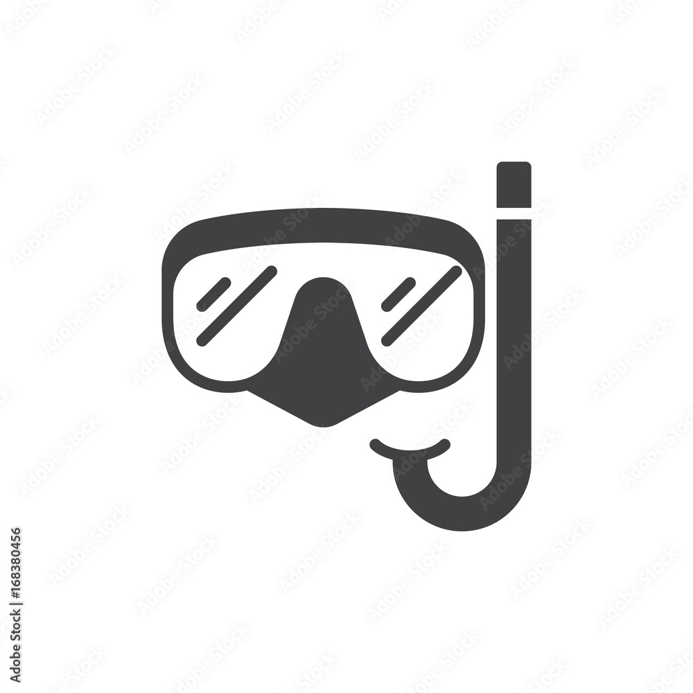 Scuba mask and snorkel icon vector, filled flat sign, solid pictogram ...