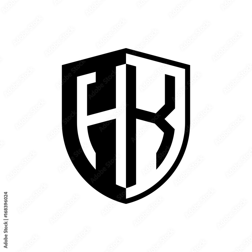 Initial two letter logo shield vector black Stock Vector | Adobe Stock