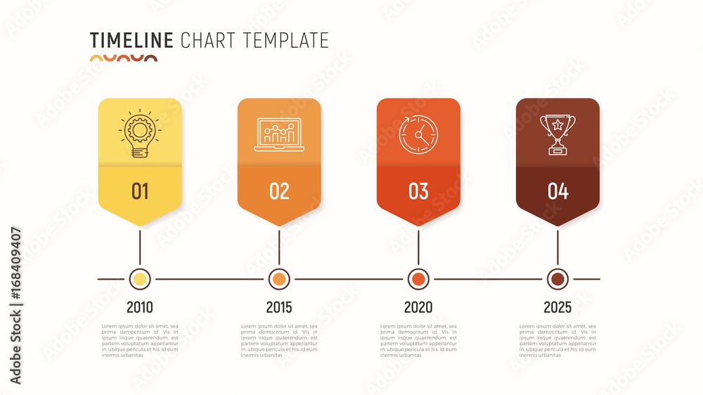 Timeline chart infographic template for data visualization. 4 steps ...