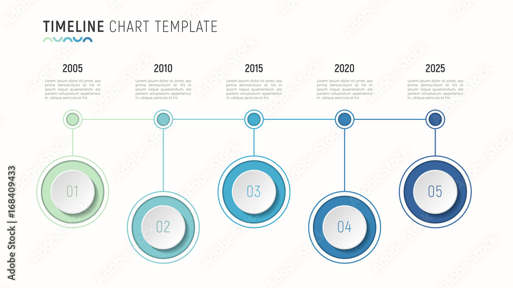 Timeline chart infographic template for data visualization. 5 steps ...