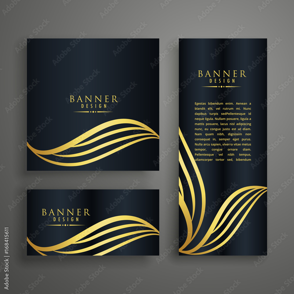 premium invitation card design concept with golden leaf Stock Vector ...
