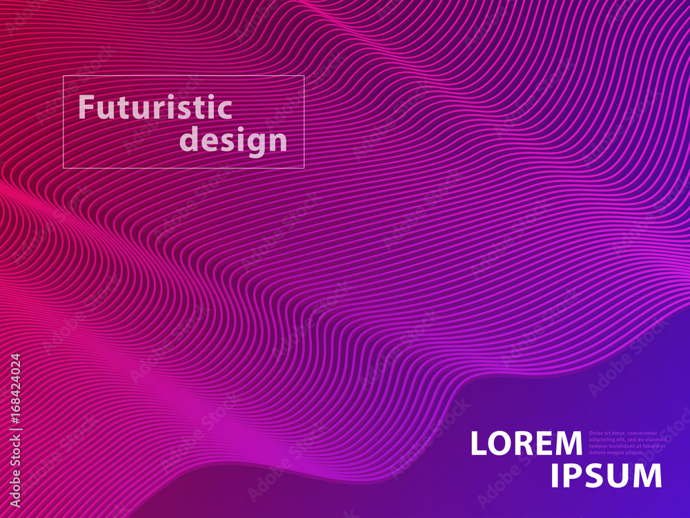 Futuristic Template Design Background. Modern Abstract 3D Line ...